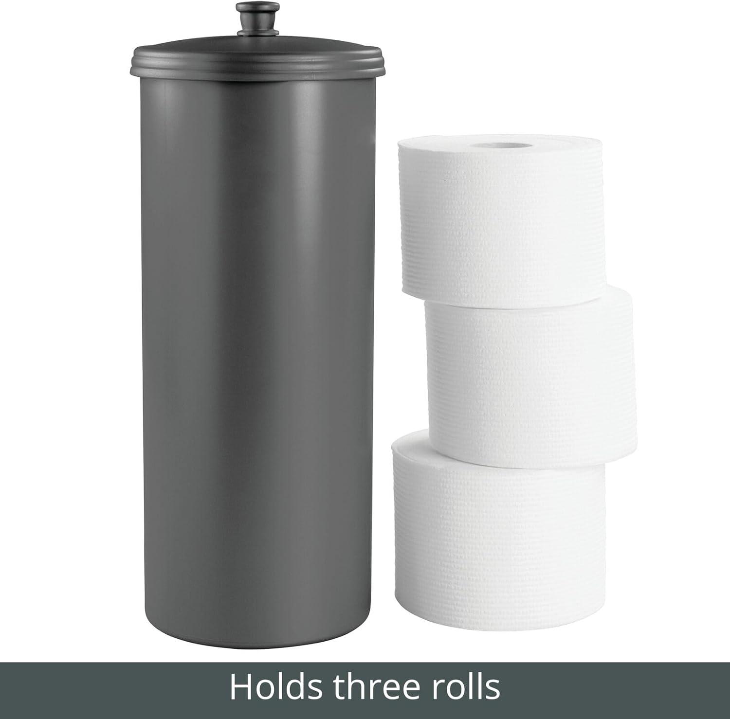 mDesign Free Standing Toilet Paper Holder – Toilet Paper Storage for ...